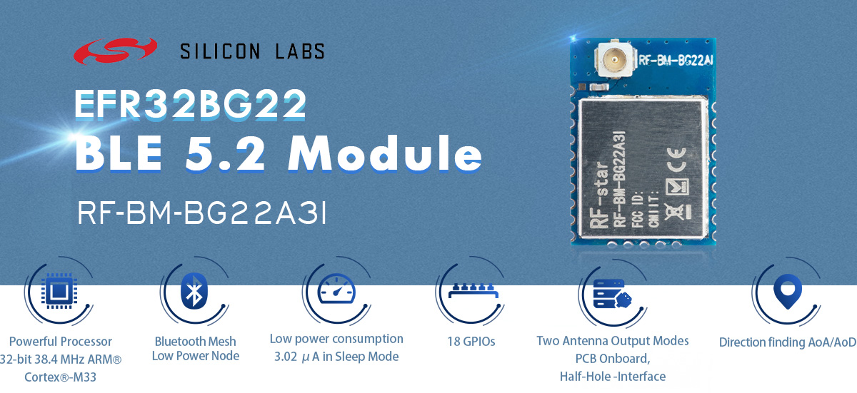 BLE5.2 EFR32BG22 Module RF-BM-BG22A3I | RF-star